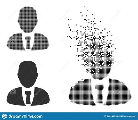 Dispersed Dotted And Original Manager Icon Stock Vector Illustration Of Mist Pixel