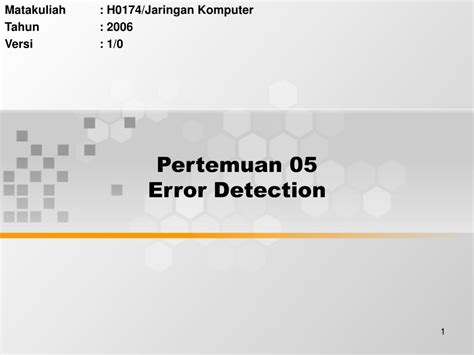 PPT Pertemuan Error Detection PowerPoint Presentation Free Download ID
