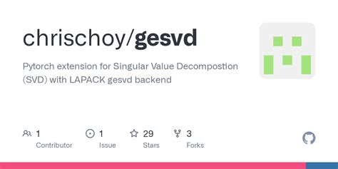 GitHub Chrischoy Gesvd Pytorch Extension For Singular Value Decompostion SVD With LAPACK