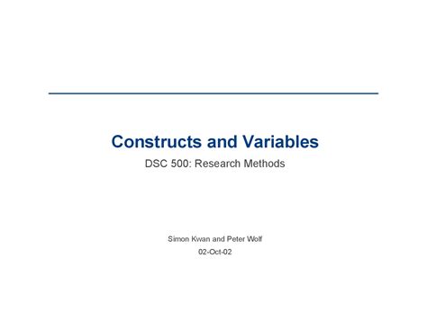 Variables And Operational Definitions Introduction Lecture Notes Operational Research Docsity