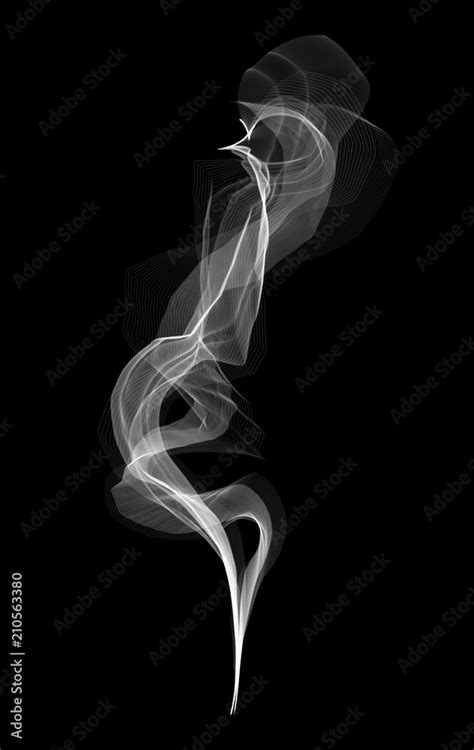 Creative Vector Illustration Of Delicate White Cigarette Smoke Waves Texture Set Isolated On