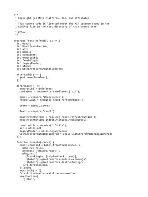 Fastrefreshdevtoolsintegration Test Pdf Source Code Software Development