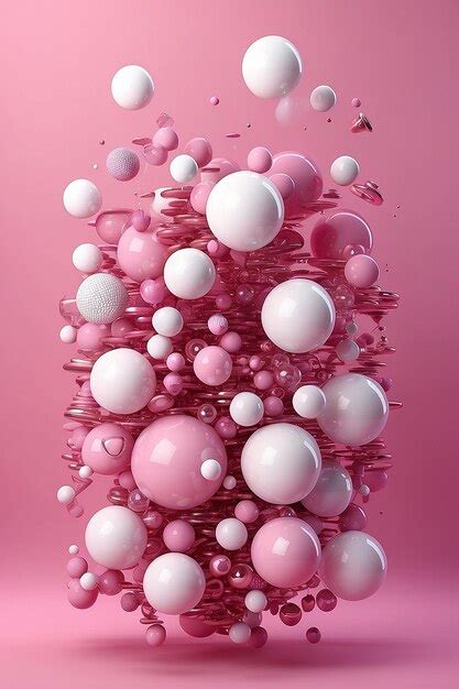 Premium Photo Three Dimensional Pattern Of Spheres Cones Rings Cubes And Cylinders Floating