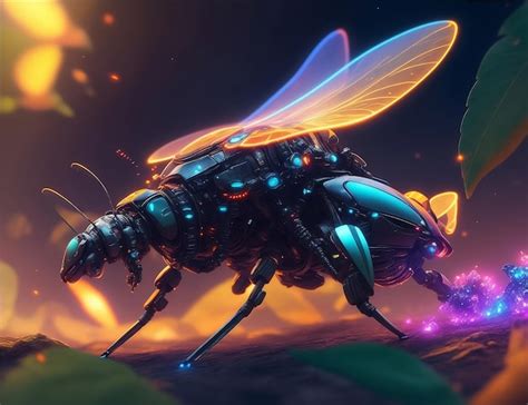Premium Ai Image Weird Core Bug Robot In Beautiful Macro Camera