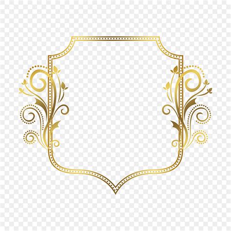 고전적인 황금 꽃 일러스트 테두리 구배 선 와이어 프레임 Png 일러스트 및 Psd 이미지 무료 다운로드 Pngtree
