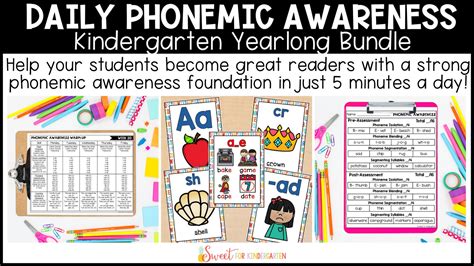 Kindergarten Phonemic Awareness Daily Lessons Literacy Activities Etsy