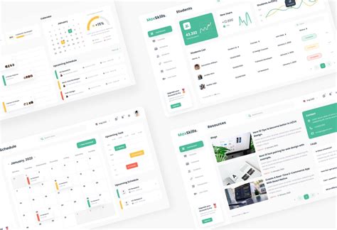 时尚高端专业的在线教育线上学习后台仪表盘dashboard ui kits fig sketch xd 云瑞设计