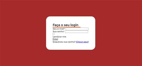 Formulário De Login Em Html E Css Criando Seu Projeto