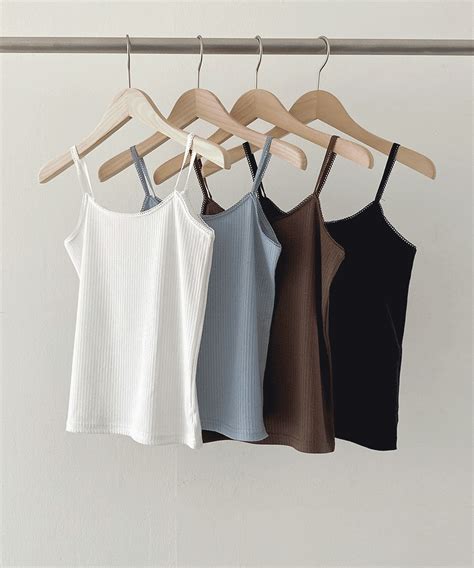 레이스 나시 무지 린넨 골지 나시 민소매 스판 기본 끈 나시