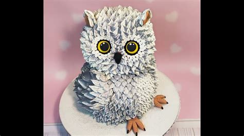 🦉Кремовый З Д торт СОВА 🍀 Элементы из домашней МАСТИКИ Оформление БЗК Фруктовая прослойка