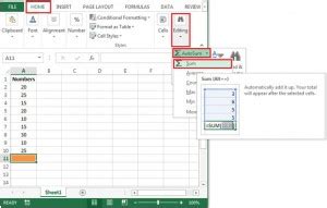 Summing Data By Selecting Cells In Microsoft Excel
