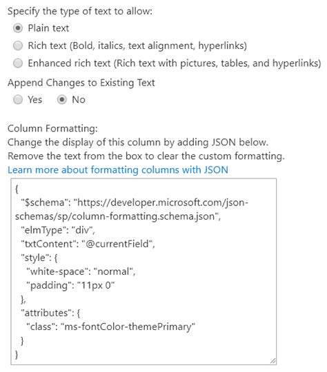 applying column formats to multi line text fields the chris kent