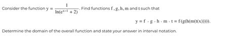 Solved Consider The Function Y Ln Ex Find Functions Chegg Com