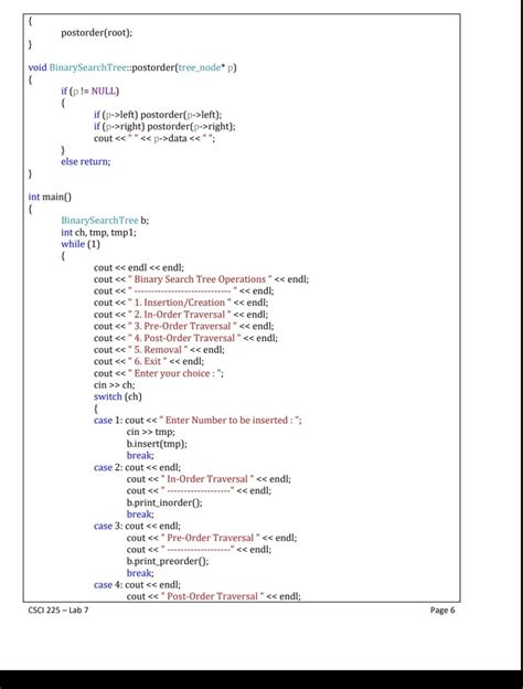 Lab Tasks Given A Sample Binary Search Tree C