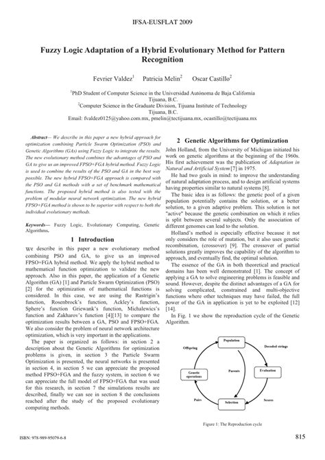 Pdf Fuzzy Logic Adaptation Of A Hybrid Evolutionary Method For