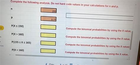 solved let x represent a binomial random variable with n 200