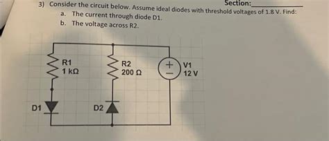 Solved 3) Consider the circuit below. Assume ideal diodes | Chegg.com