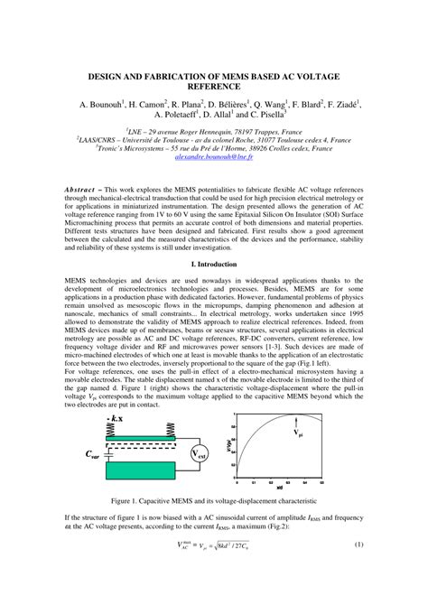 pdf design and fabrication of mems based ac voltage reference