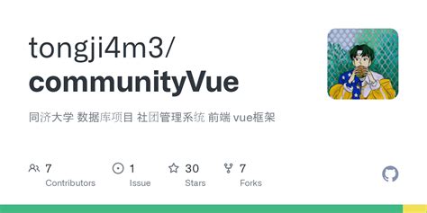 Github Tongji4m3communityvue 同济大学 数据库项目 社团管理系统 前端 Vue框架