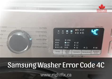 Samsung Washing Machine Error Code 4c Causes And Solutions
