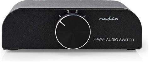 nedis analoge audio switch 4 poorts poort en input 1x 3 5 mm audio input 3x bol