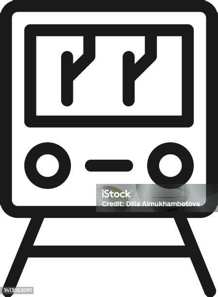 도로 교통 교통 표지판 벡터 기호는 광고 상점 상점 책에 적합합니다 편집 가능한 스트로크 기차 정면보기의 선 아이콘 0명에 대한