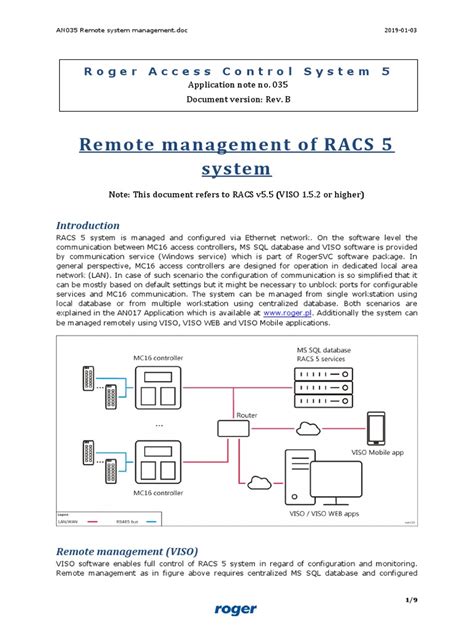An 035 Remote Management Of Racs 5 System En Pdf Port Computer Networking World Wide Web