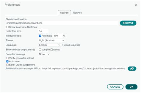 Missing Additional Board Manager URLs Field In Preferences IDE 2 X