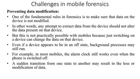 Mobile Forensics Challenges And Extraction Process Ppt