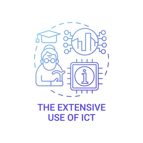 Icon Concept Of Blue Gradation Symbolizing Widespread Adoption Of Ict