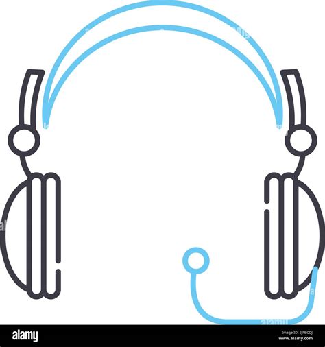 Headset Line Icon Outline Symbol Vector Illustration Concept Sign Stock Vector Image Art