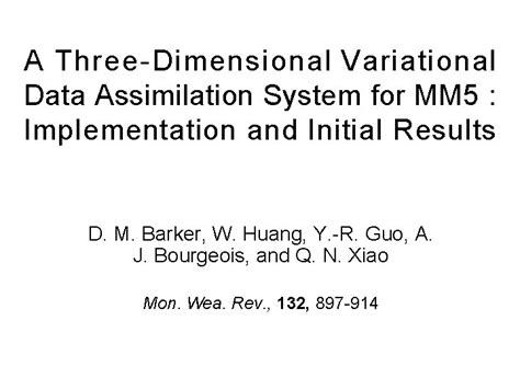 A Threedimensional Variational Data Assimilation System For Mm