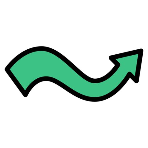 Curved Up Right Arrow Point Icon Download On Iconfinder