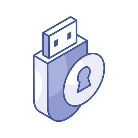 Keyhole With Usb Showing Concept Icon Of Secure Usb Modern Style