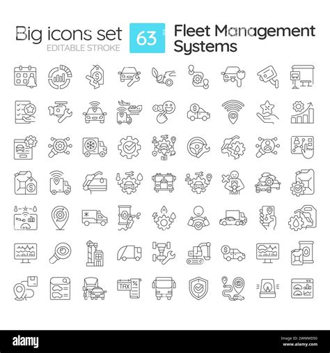 Fleet Management Systems Linear Icons Set Stock Vector Image And Art Alamy