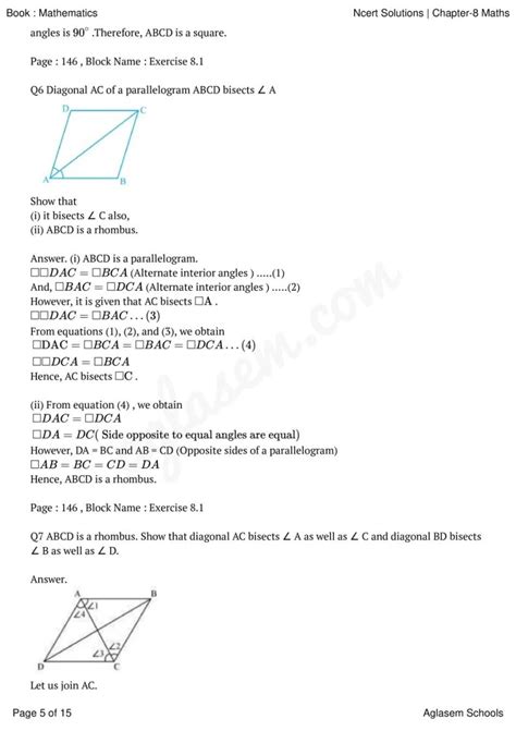 Ncert Solutions Class 9 Maths Chapter 8 Quadrilaterals