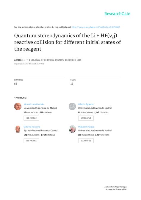 pdf quantum stereodynamics of the li hf v j reactive collision for