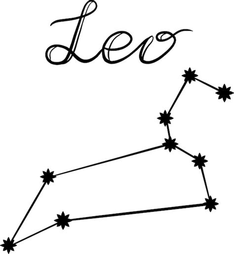레오 별자리 벡터 프리미엄 벡터