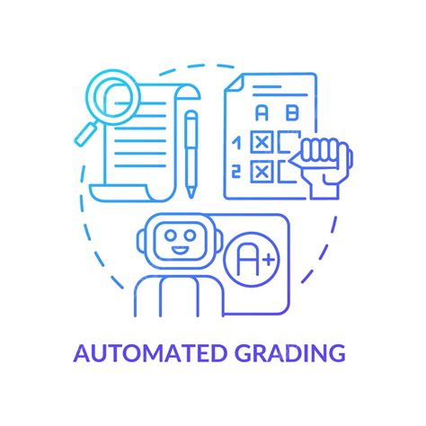 Automated Grading Blue Gradient Concept Icon Concept Complex Response Vector Concept Complex
