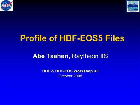 profile of hdf eos5 files ppt programming languages computing
