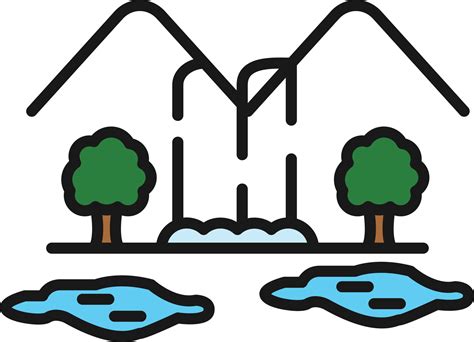 Waterfall Line Filled 9818499 Vector Art At Vecteezy