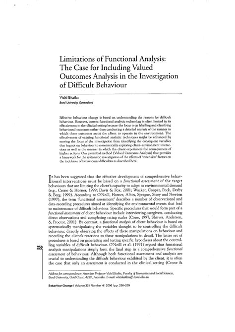 PDF Limitations Of Functional Analysis The Case For Including Valued Outcomes Analysis In The