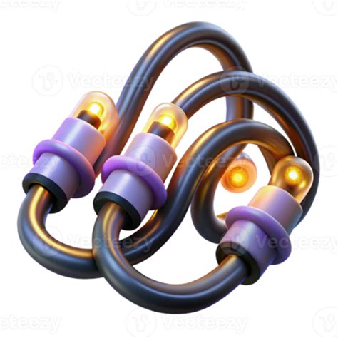 Abstract 3d Render Of Intertwined Tubes With Glowing Bulbs 55386640 Png