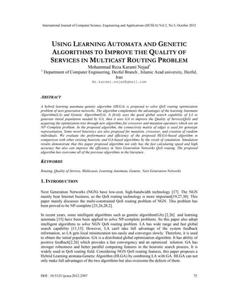 Using Learning Automata And Genetic Algorithms To Improve The Quality
