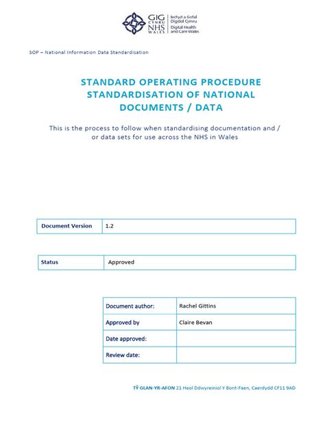 Sop National Data Standardisation 1 2 Pdf Nursing Health Informatics