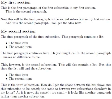 Spacing Set Space Between List And Following Paragraph To Equal One Line TeX LaTeX Stack