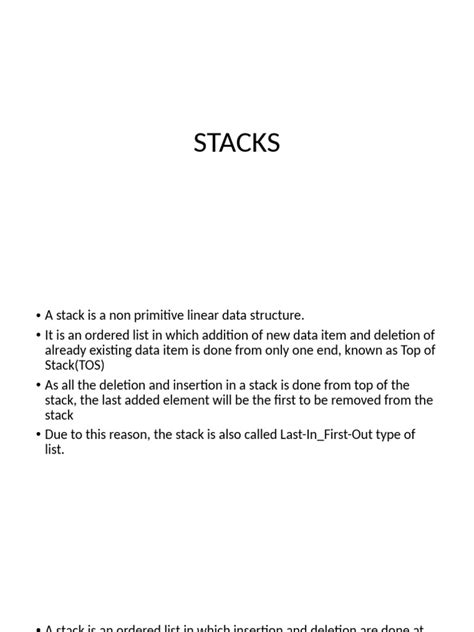 Stacks Class Pdf