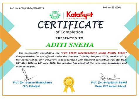 Aditi Sneha On Linkedin Fullstackdevelopment Mernstack Kiit Katallystconsortium