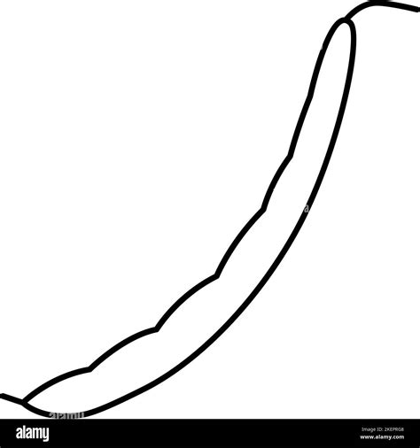 Green Bean Pod Line Icon Vector Illustration Stock Vector Image And Art Alamy
