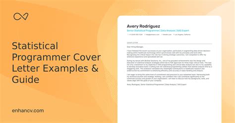professional statistical programmer cover letter examples and template